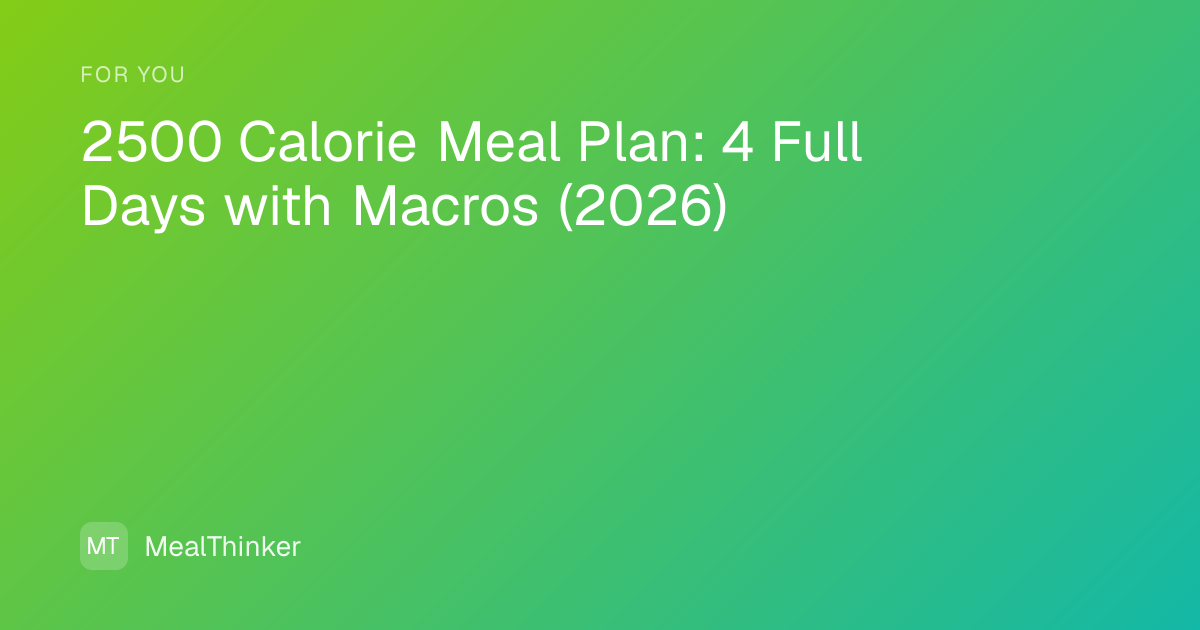 2500 Calorie Meal Plan: 4 Full Days with Macros (2026) - MealThinker