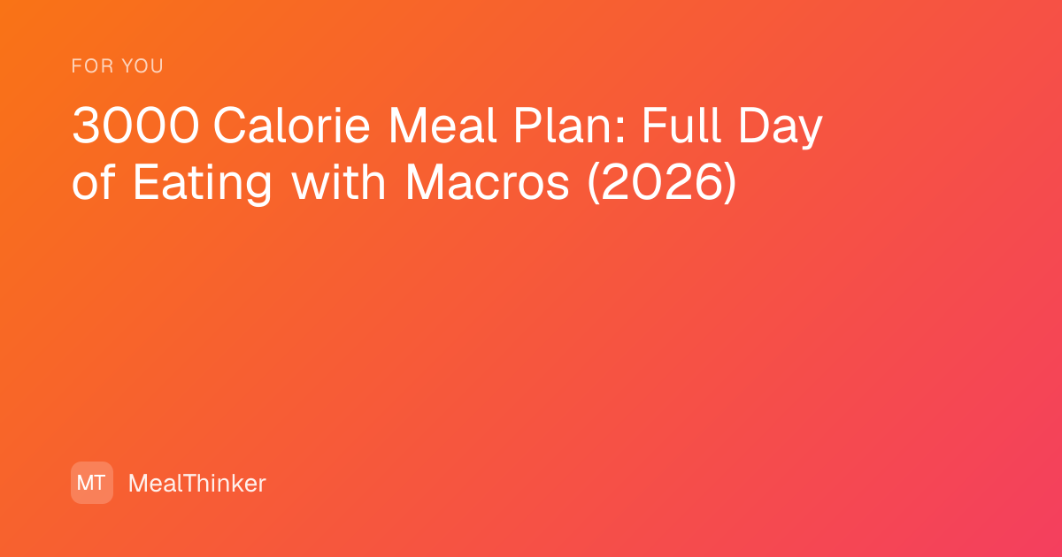 3000 Calorie Meal Plan: Full Day of Eating with Macros (2026) - MealThinker